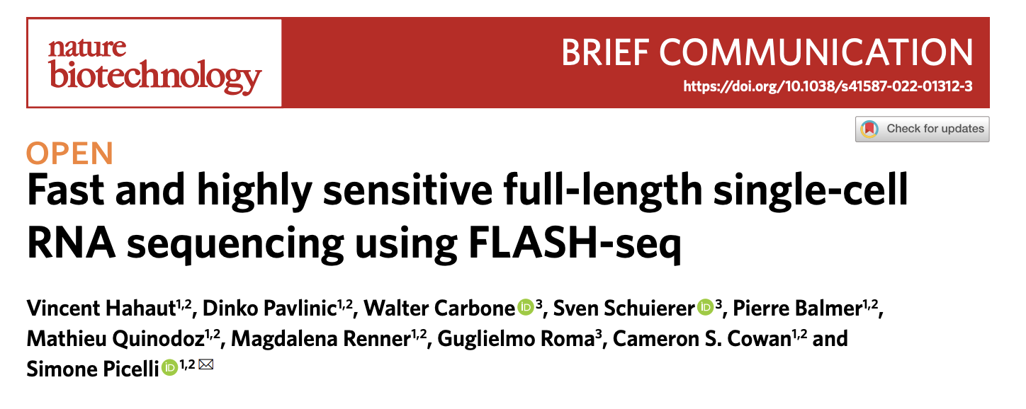 FLASH-seq: A Faster, More Sensitive Single-Cell RNA Sequencing Method Using the I.DOT (Nature ...